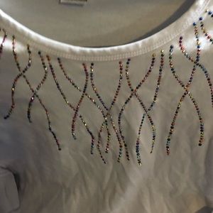 Isaac Mizrahi | Tops | Isaacs Designs Rhinestone Embellished Tee 59 Tee ...